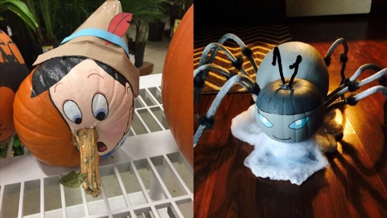 50 Easy & Scary Pumpkin Painting Ideas: No Carve Pumpkin Decor