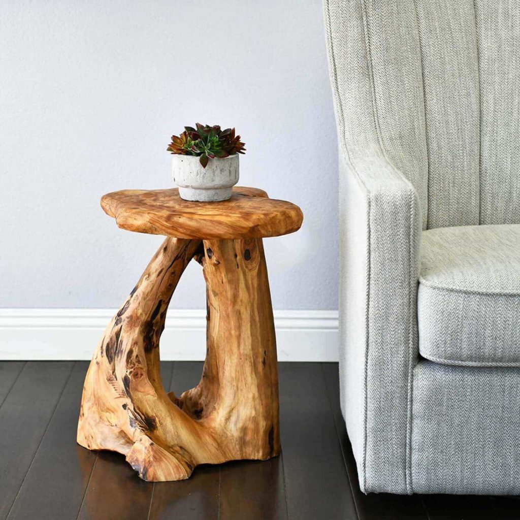 Modern Tree Stump Side Table Design Ideas - Live Enhanced